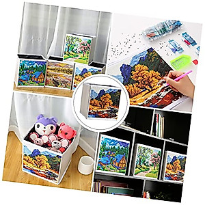 EXCEART Rhinestone Craft 1 Set Box Folding Embroidery Organizer Drill Foldable Beads Art Storage Case Drilling Painting Paintings Kit DIY Diamond Tools Desktop Point Beads Painting Box