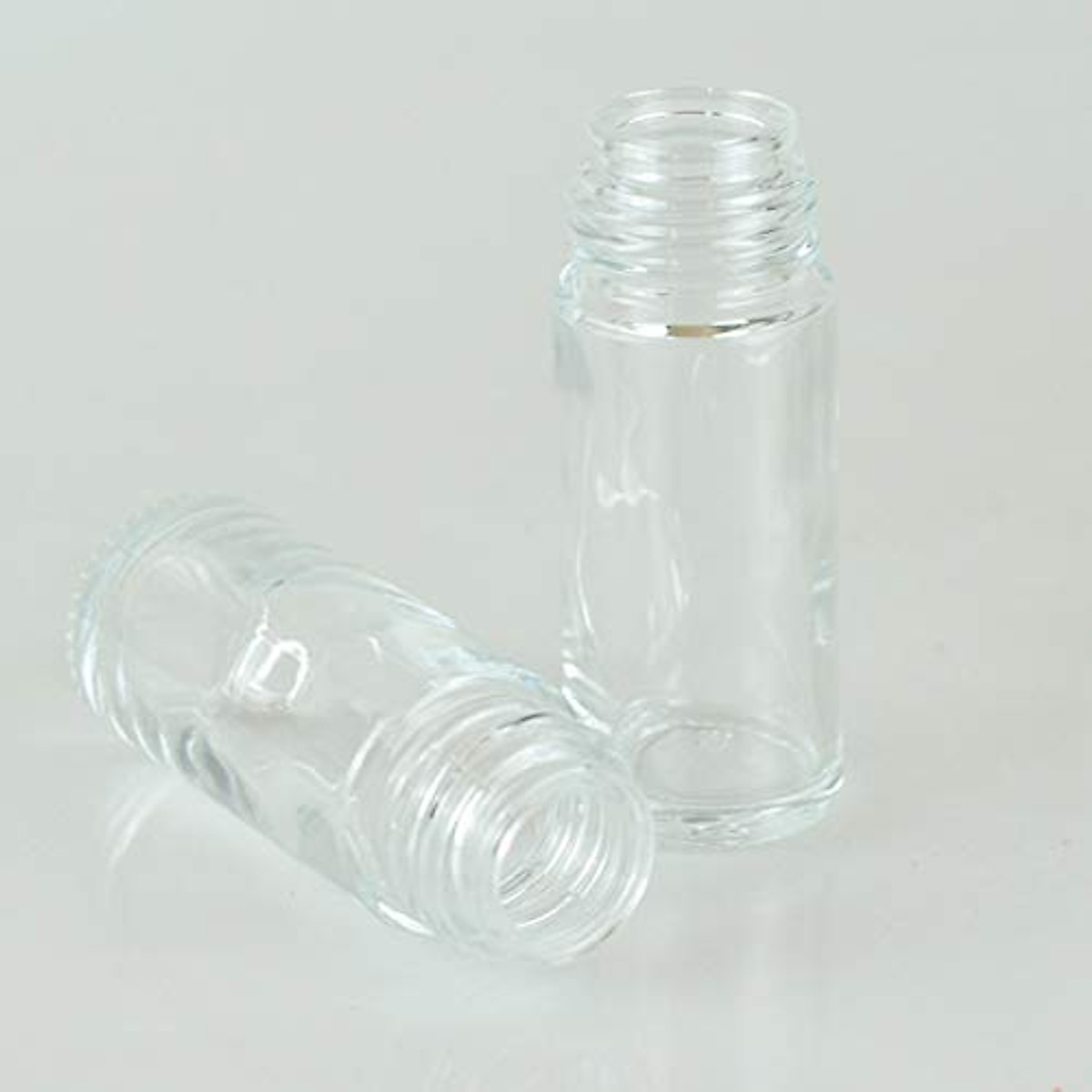 ConStore 4 PCS 30ML Deodorant Glass Roller Bottles with Plastic Roller Ball Black Cap Leak-Proof Massage Roll On Bottles Containers