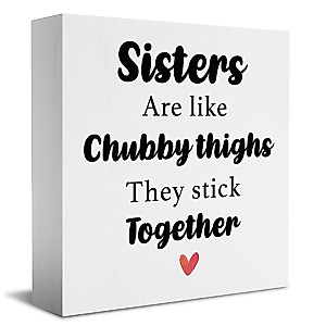 MUBIAO Sister Gifts Big Sister Gift Birthday Christmas Friendship Gifts Bestie Gifts for Women Desk Decor Rustic Wooden Box Sign for Home Living Room Bedroom Office Shelf Table Decoration