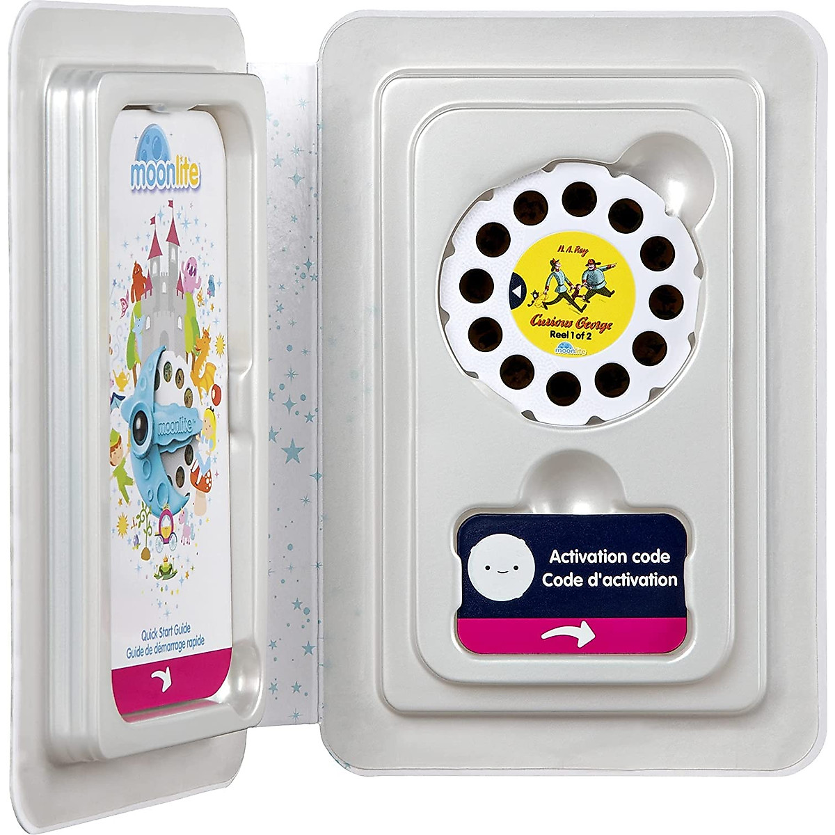 Moonlite Storybook Reels for Flashlight Projector, Kids Toddler | Curious George | Story Reel Pack for 12 Months and Up