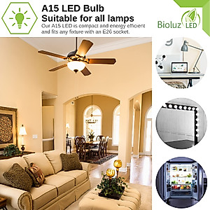 Bioluz LED Light Bulbs A15 Cool White 4000K Dimmable A15 60 Watt LED Light Bulbs (Uses 8 Watts) 4 Pack