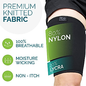 Thigh Compression Sleeve for Men & Women | Thigh Brace for Sciatica Pain Relief, Leg Injury, Hamstring & Hip Support | Ideal for Running & Workout (Large, Black)