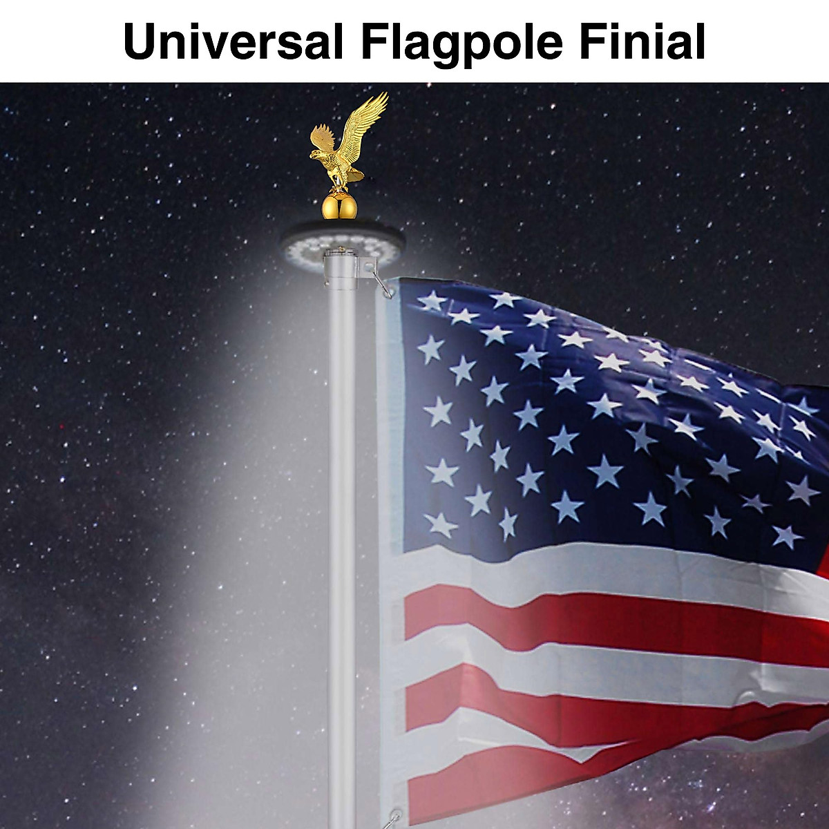 Yescom Flagpole 14" Eagle Topper Gold Finial Ornament for 20/25/30Ft Telescopic Pole Yard Outdoor