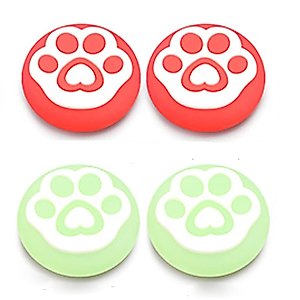 Analog Stick Joystick Rubber Silicone Cap Thumbstick Thumb Grip Cover Case Skin Joystick Grips for PS4 PS3 Xbox One Xbox 360 Controller (A # Red-Green)
