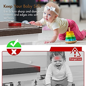 Mangotek Corner Protector Baby, Child Proofing Corners Table Corner Protectors Guards Safety Bumpers Covers for Furniture Fireplace Desk Transparent Silicone - 4 Pack