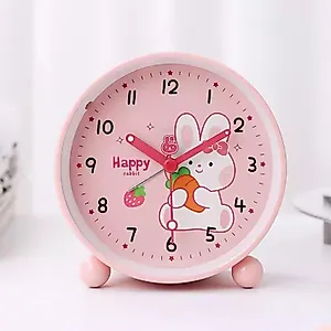 GRFIT Alarm Clocks Loud Alarm Clock, 4 Inch Silent Non-Ticking with Night Light, Kids Alarm Clocks for Bedrooms Bedsid Bedside Clock (Color : Brass)