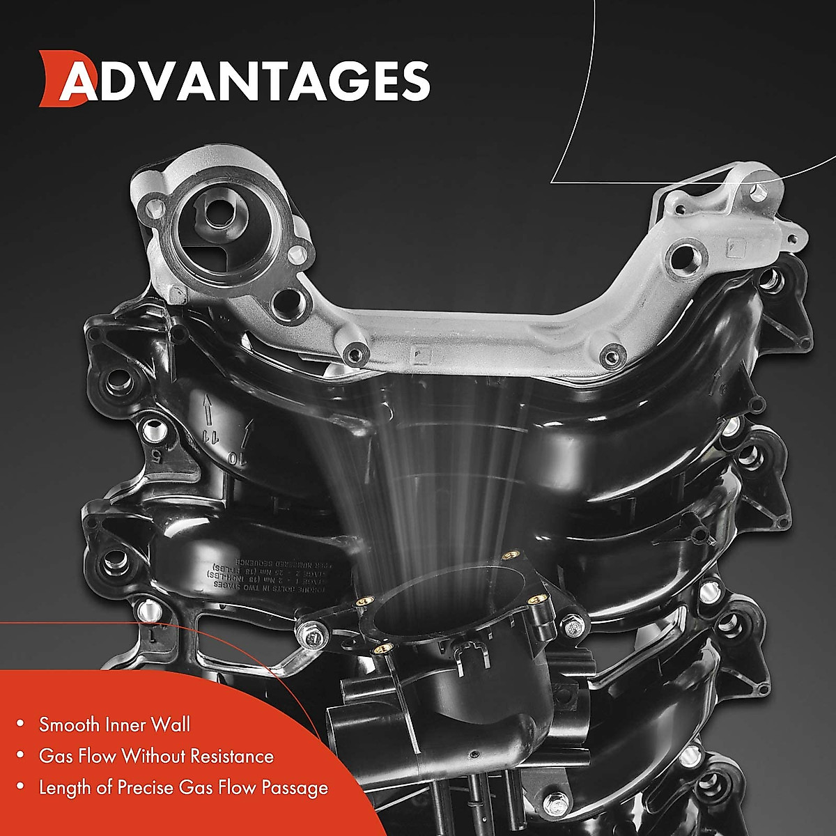 A-Premium Engine Upper Intake Manifold W/Gasket [SOHC, 8Cyl 4.6L] Compatible with Ford E-150, E-250 2007-2008, F-150 2007-2008, Lobo 2007-2008, Replace for# 019495456162