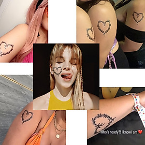 QualityLife Karol Temporary Tattoos, 20pcs Multicolor Heart Themes, Easy to Apply, Waterproof, Safe Materials, Long-Lasting, Concert Accessories or Gifts