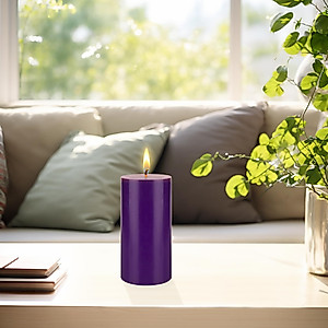 Mega Candles 1 pc Unscented Purple Round Pillar Candle, Hand Poured Premium Wax Candles 3 Inch x 6 Inch, Home Décor, Wedding Receptions, Baby Showers, Birthdays, Celebrations, Party Favors & More