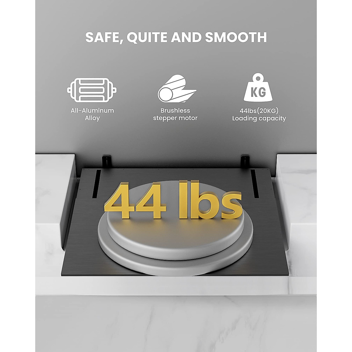 AWOL VISION IC-A120 Motorized Slider Tray for Ultra short throw(UST) projector, extend to 135" picture, automatically Retractable Tray telescopic design, smart syncs with projector's power