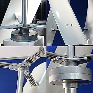 HUIZHITENGDA 9000W No Noise Vertical Magnetic Wind Generator,3 Blades with Charge Controller Vertical Axis Wind Turbine for Outdoor Garden(220V,White),48v