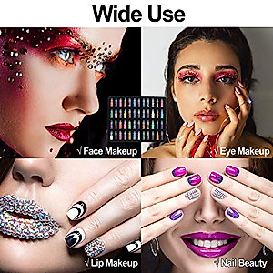 Nail Glitter,mewmewcat 48 Bottles of 3D Nail Glitter Sequins Nail Glitter Flakes Set Acrylic Nail Sparkle Glitter Stickers Decals for Christmas Nail Art Decoration Mixed Colors & Shapes