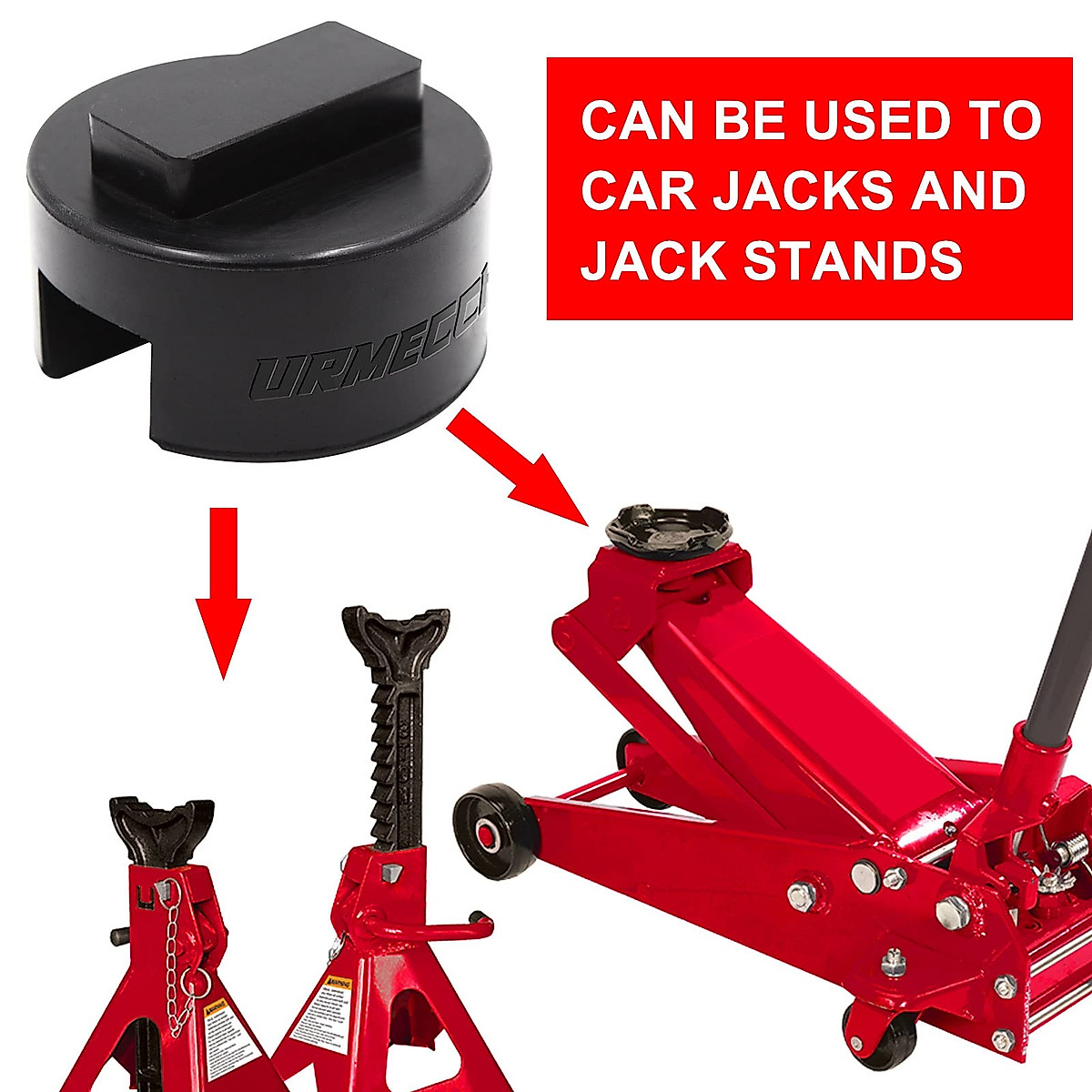 Universal Jack Pad for BMW and Mini, Slotted Rubber Jack Pad Square Polyurethane Jack Pad Frame Rail Protector Adapter for Jack Stand Jack Block (2 Pack)