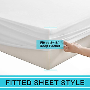 Bedecor Twin Mattress Cover,Top Protection Accidents Mattress Protector Smooth Breathable Fabric,Fitted Sheet Style,18" Deep Pocket White