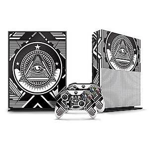 247 Skins Graphics kit Sticker Decal Compatible with Xbox One S and Wireless Controllers - Conspiracy
