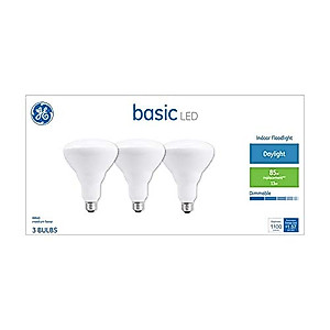 GE Basic 3-Pack 85 W Equivalent Dimmable Daylight 5000K BR40 R40 LED Light Fixture Light Bulbs