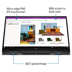 2020 Newest HP ENVY x360 2-in-1 Laptop, 15.6" Full HD Touchscreen, AMD Ryzen 5 4500U Processor up to 4.0GHz, 8GB Memory, 256GB PCIe SSD, Backlit Keyboard, HDMI, Wi-Fi, Windows 10 Home, Nightfall Black