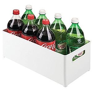 iDesign Kitchen Binz BPA-Free Plastic Deep Stackable Organizer with Handles - 14.6" x 8.1" x 6", White