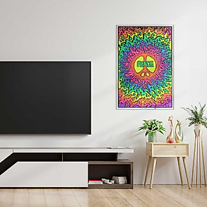 Psychedelic Peace - Flocked - Blacklight Poster - 23" x 35"
