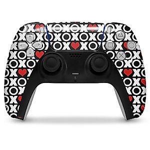 WraptorSkinz Skin Wrap compatible with Sony PS5 DualSense Controller XO Hearts (CONTROLLER NOT INCLUDED)