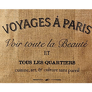 KAF Home Jute Market Tote Handles Reusable Grocery Bag, Voyages