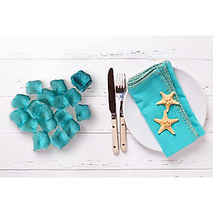 AllHeartDesires Teal Turquoise Blue Rose Flower Petals Beach Wedding Confetti Dinner Party Table Flower Girl Scatter Petals Anniversary Romantic Night Decoration (1,000)