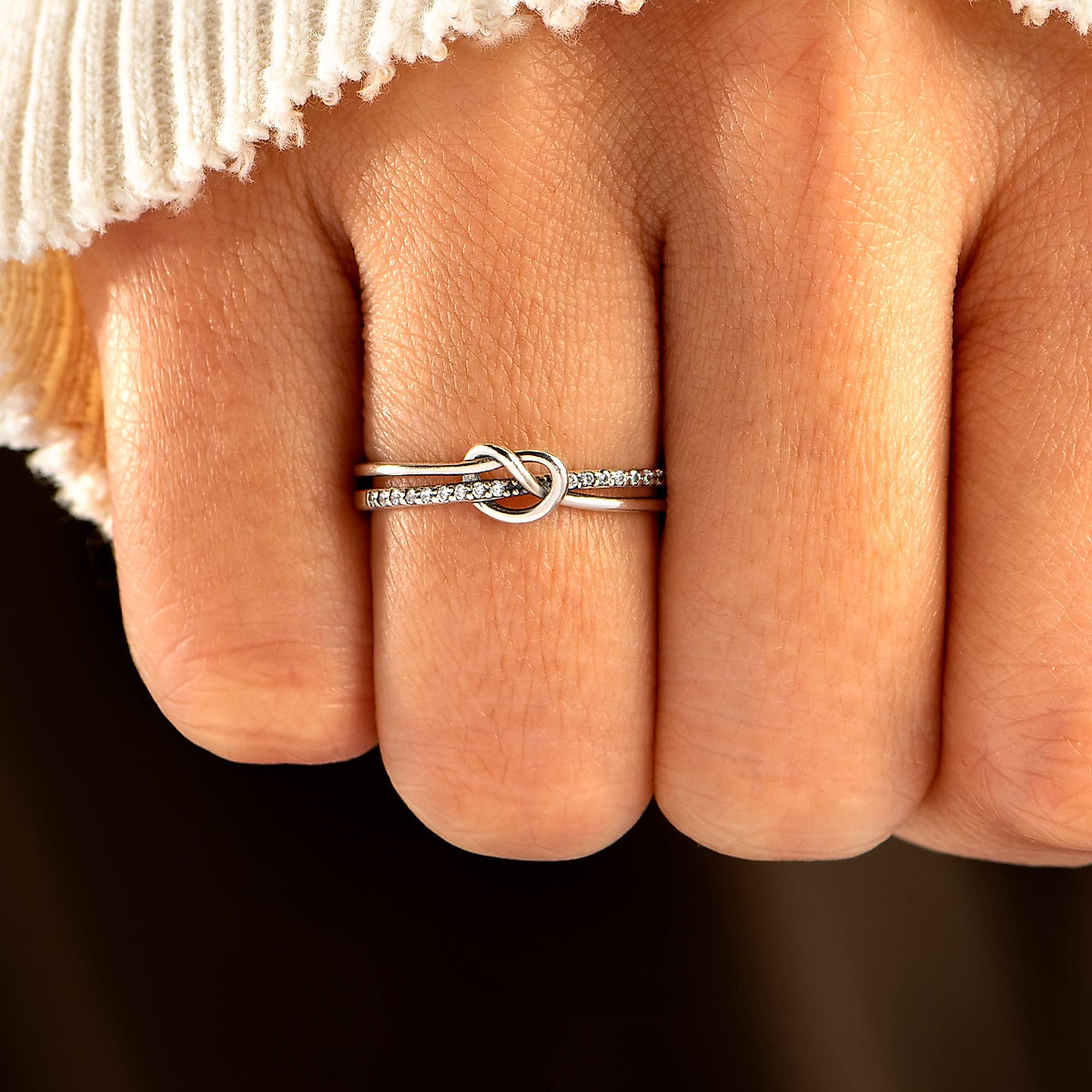 Story Jewellery Mothers Day Gifts from Daughter, The Mother&Daughter Bond is a Knot Tied by Angel's Hands Ring, Mother Daughter Ring, Ring for Mom from Daughter, 925 Sterling Silver Heart Bond Ring08