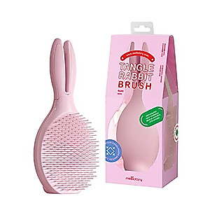 Mellotory, Tangle Rabbit Brush (Pink-Soft Bristles), Gentle Touch Detangler Hair Brush for Men Women & Kids. Soft Bristles for Sensitive Scalp. Wet & Dry Hair. Scalp Massager Brush, Detangling Brush for Adult and Kids Hair