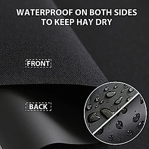 Kaulhp Goat Hay Feeder, Hay Bag for Goats Small Front Hole Bags for Nigerian Dwarf Goat, Less Hay Waste Tote Bag for Traveling,for Sheep Fair, Paddock, Stalll (Classic Black)