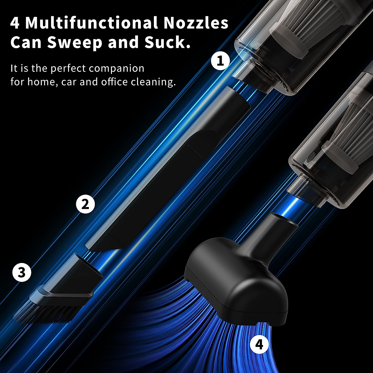 LIINCCRA Car Vacuum Cleaner, High Power 9800Pa/150W Handheld Cleaner, Cordless Rechargeable Car Vacuum Portable for Car, Mini Vacuum Cleaner for Home and Office