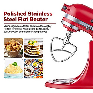 Stainless Steel Flex Edge Beater for KitchenAid Mixer, Fits Tilt-Head Stand Mixer Bowls For 4.5-5 Quart Bowls, Kitchenaid Paddle Attachment by Gvode