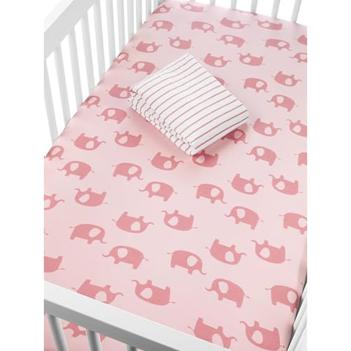 Simple Joys by Carter's Baby 2-Pack Cotton Crib Sheets, Elephants/Stars, One Size