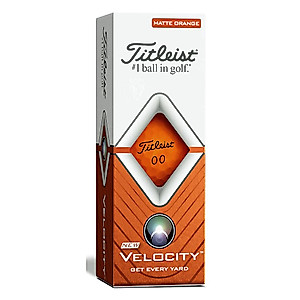 Titleist Velocity Golf Balls, Matte Orange, (One Dozen)