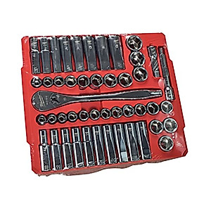 Milwaukee 48-22-9010 1/2 in. Drive SAE/Metric Ratchet and Socket Mechanics Tool Set (47-Piece)