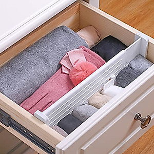 Drawer Dividers Organizer, Adjustable Drawer Dividers for Clothes, Drawer Separators, Expandable Drawer Organizer from 10.6-18" for dresser organizer, kitchen utensils,Socks, Office, Bathroom, 4 Pack