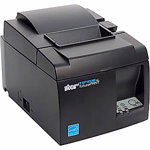 Star Micronics TSP143IIIU (TSP100III USB) Thermal Monochrome Receipt Printer, Charcoal Grey - Device and Mfi USB Ports, Auto-Cutter, Internal Power Supply - YKGAV