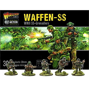 WarLord Bolt Action Waffen-SS WWII SS-Grenadier Figures 1:56 Military Table Top Wargaming Plastic Model Kit 402012101