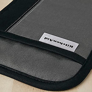 KitchenAid Beacon Two-Tone Non-Slip Pot Holder Set, Contour Silver/Onyx Black, 7"x10", 2 Piece