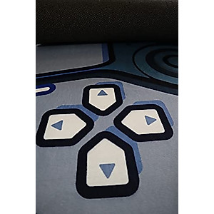 Jasde Gamer Controller Rug Gaming Room Decor Bedroom Living Rugs Washable Blue 3 x 2 Feet (90 x 60 cm)