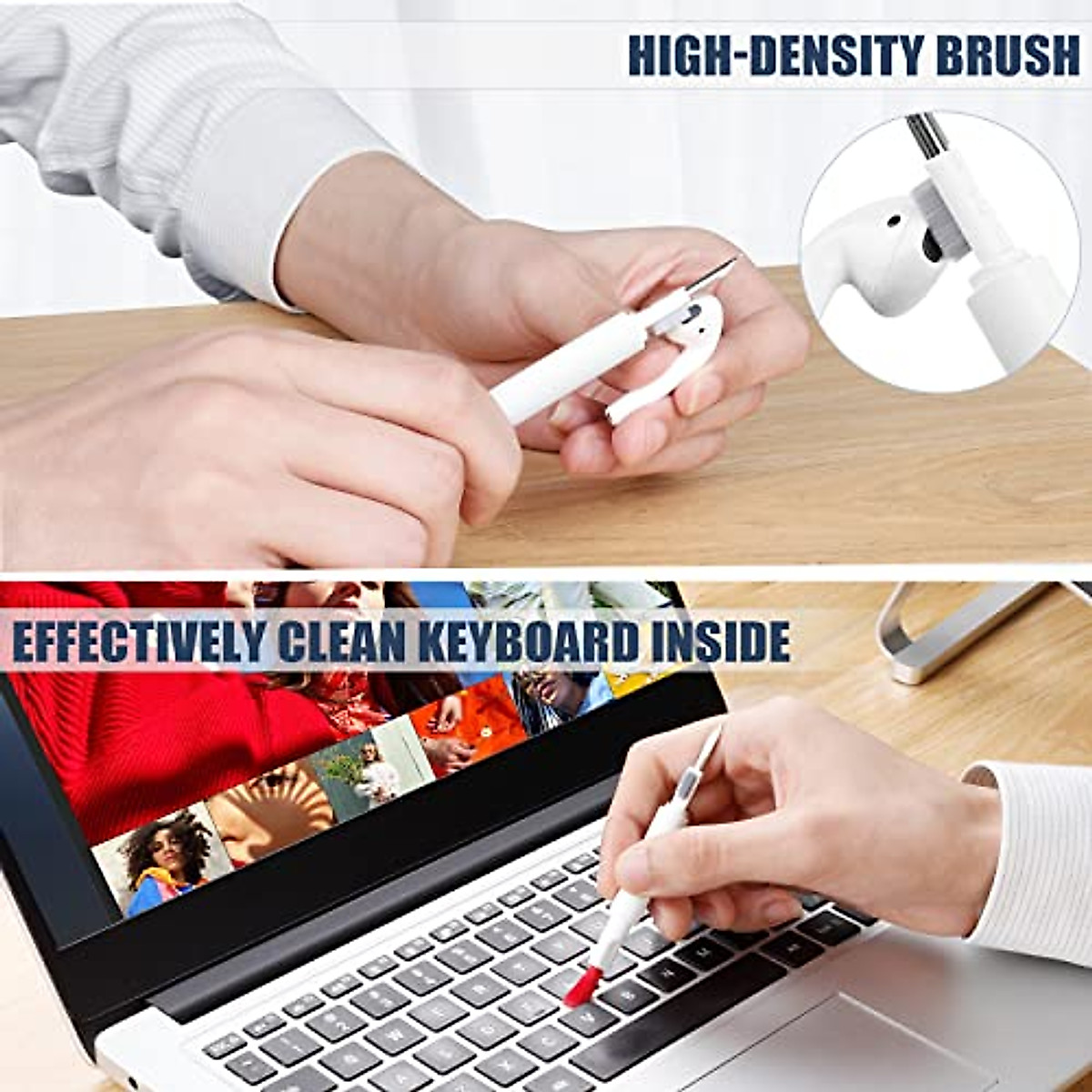 Airpod Pro Cleaning Pen with Charging Case, Earbuds Cleaner Kit with Soft Brush,with Multi Function for Earphones, Camera,Mobile Phone, Computer Keyboard