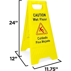 Simpli-Magic Wet Floor Caution Signs, Premium, Yellow, 3 Pack
