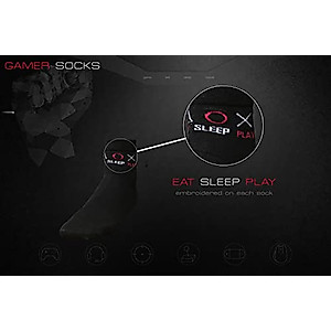 Gamer Socks, Cool Gifts, Fun Socks for Teens, Gaming Presents, Graphic Socks for Teens (Red Respawn)