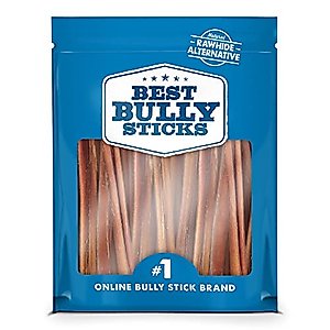 Best Bully Sticks 6 Inch All-Natural Bully Sticks for Dogs - 6” Fully Digestible, 100% Grass-Fed Beef, Grain and Rawhide Free | 25 Pack