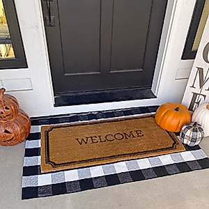 LILI REY Buffalo Plaid Rug – 3x5 Buffalo Plaid Outdoor Rug, Black and White Outdoor Rug, Outdoor Rug 3x5, Front Porch Rug, Buffalo Check Outdoor Rug, Black and White Checkered Rug, Plaid Door mat