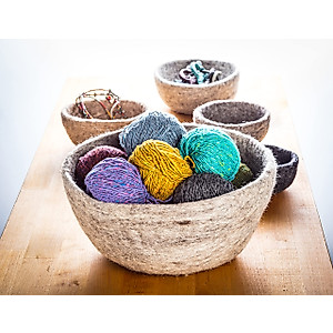 Abbott Collection 28-NEPAL-05-TAUPE Nesting Bowls. Set of 4, Taupe Mix