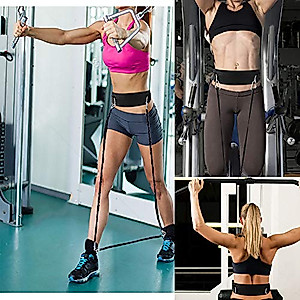 HYVAWO Waist Belt Neoprene Padded Gym Pulley Strap with Rings for Cable Machines Fitness Exercise Speed Agility Resistance Training