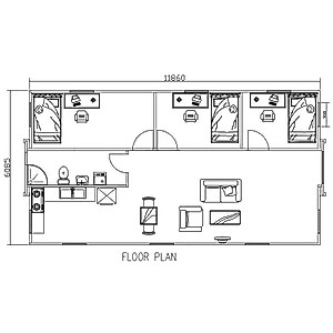Generic Modern durable quality expandable container house Portable Living Unit with 3 bedroom 40ft mobile home