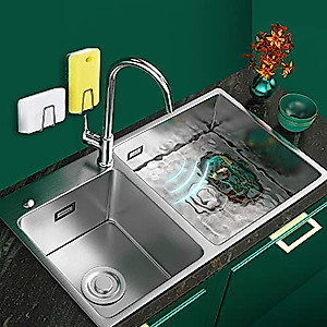 SENLIXIN Sponge Holder Self Adhesive Sponge Holder for Kitchen Sink Caddy Stainless Steel Rust Proof Waterproof Quick Drying (A-Silver)