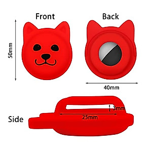 Airtag Dog Collar Holder,Protective Airtag Case for Dog Collar,Air Tag Protective Dog Airtag Cat Collar,Ultra-Durable Silicone AirTags GPS Tracking Accessories,Airtag Pet (1 Pack(Red))