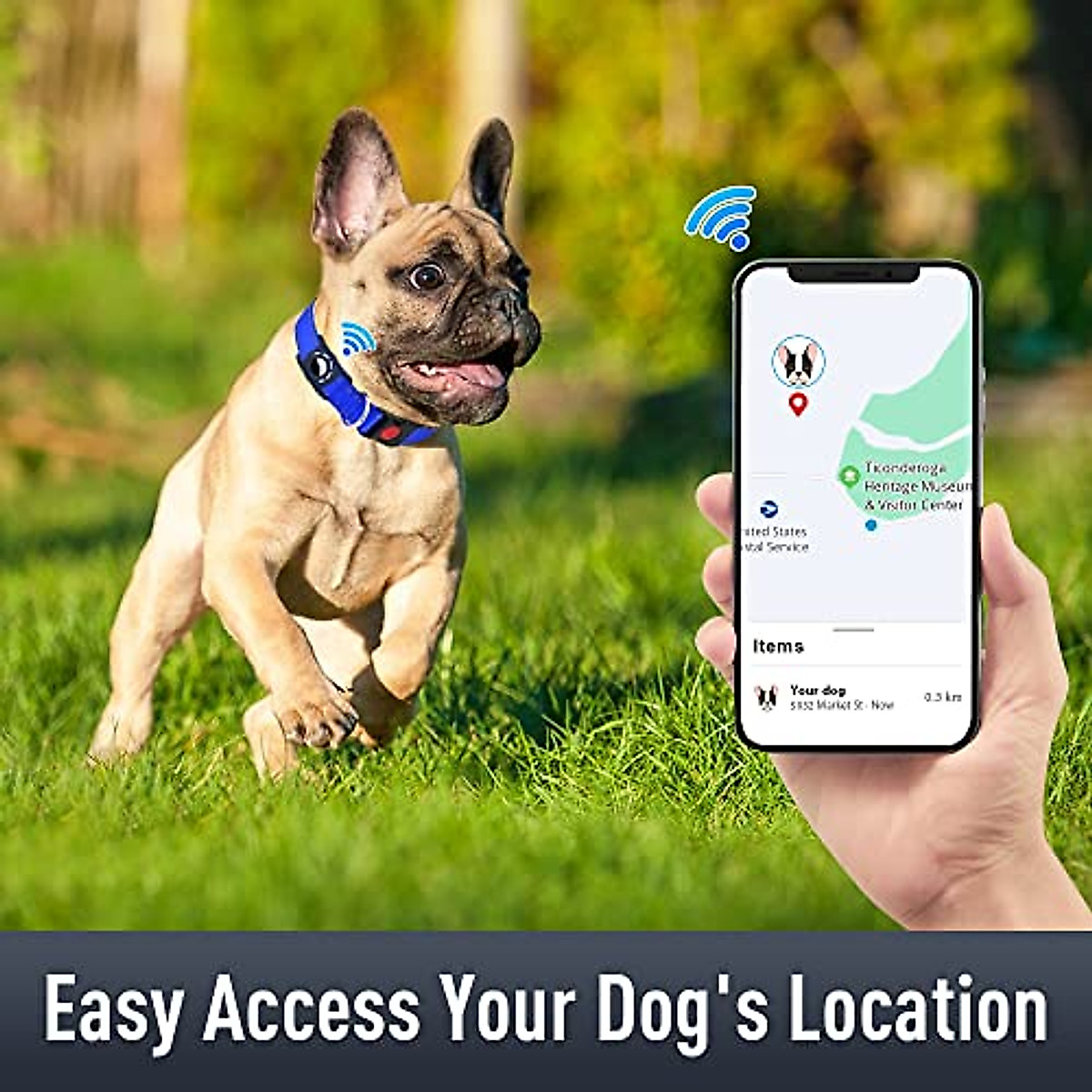 Erbine Airtag Dog Collar for Small Dogs, Reflective Dog Collars with AirTag Holder, Soft Padded & Safety Locking Buckle, Nylon Pet Collar Adjustable for All Breeds, NavyBlue